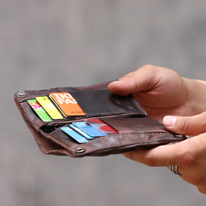 Retro Handmade Leather Wallet Multi-card Slots Wallet – Martboutique