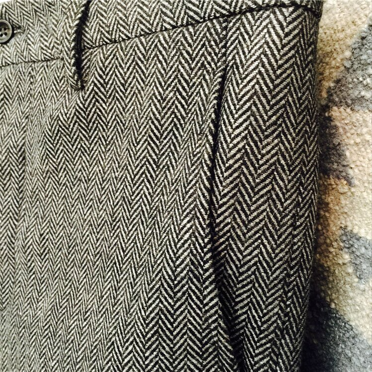 Large Size Retro Casual Herringbone Wool Pants – Martboutique